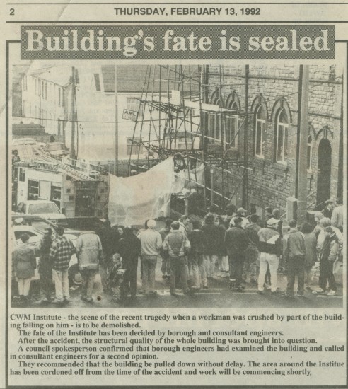 Collapse of Cwm Institute, 1992 | Photo, Public Service, Public, Group ...