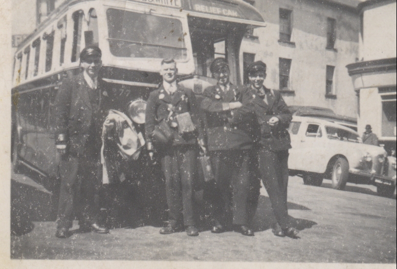 Red and White Bus with Drivers and Conductors | Bus/Coach, Male, Photo ...