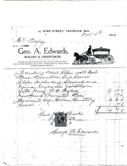 Bill | Document, Social History, The 1920s | Tredegar